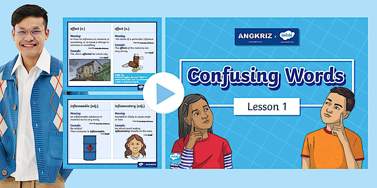 ANGKRIZ x Twinkl - Confusing Words PowerPoint Lesson 1