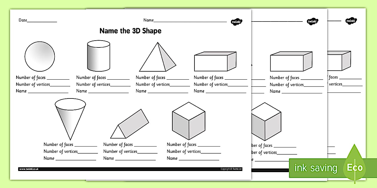 Shape Worksheets | 3D Shapes Drawing Skils - Twinkl