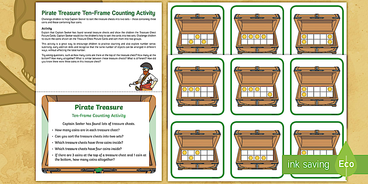 Pirate Treasure Ten-Frame Counting Activity (teacher made)