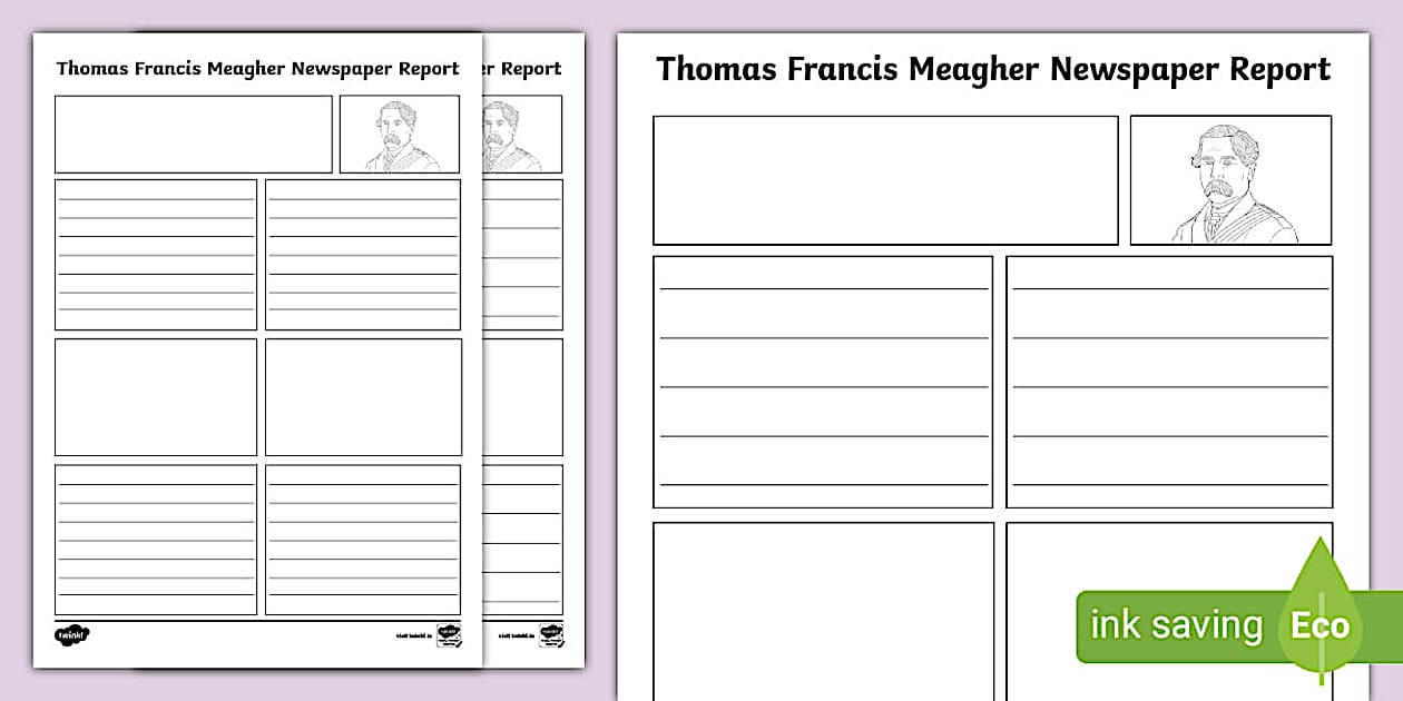 Thomas Francis Meagher (Newspaper Report Templates) - Twinkl