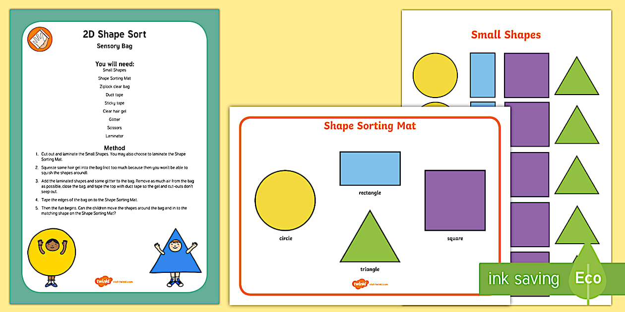 2D Shape Sorting Sensory Bag (teacher made) - Twinkl