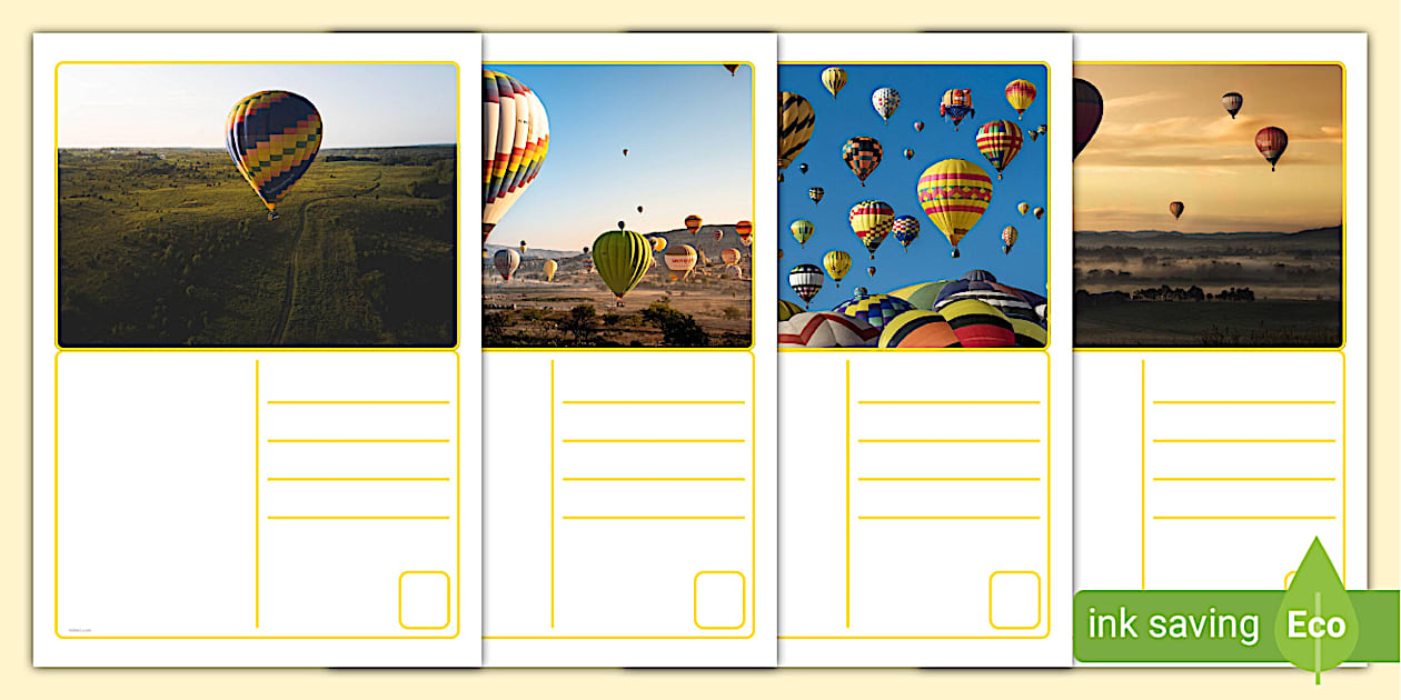 A Pack of Hot Air Balloon Postcards | Twinkl | KS1