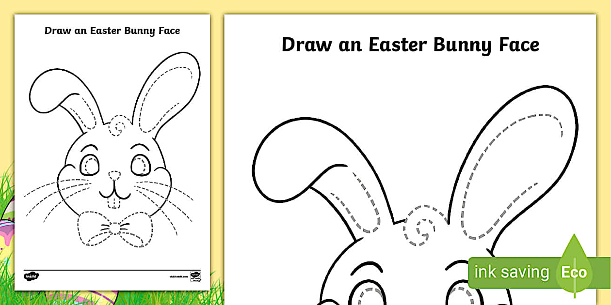 EYFS Draw an Easter Bunny Face Pencil Control Activity