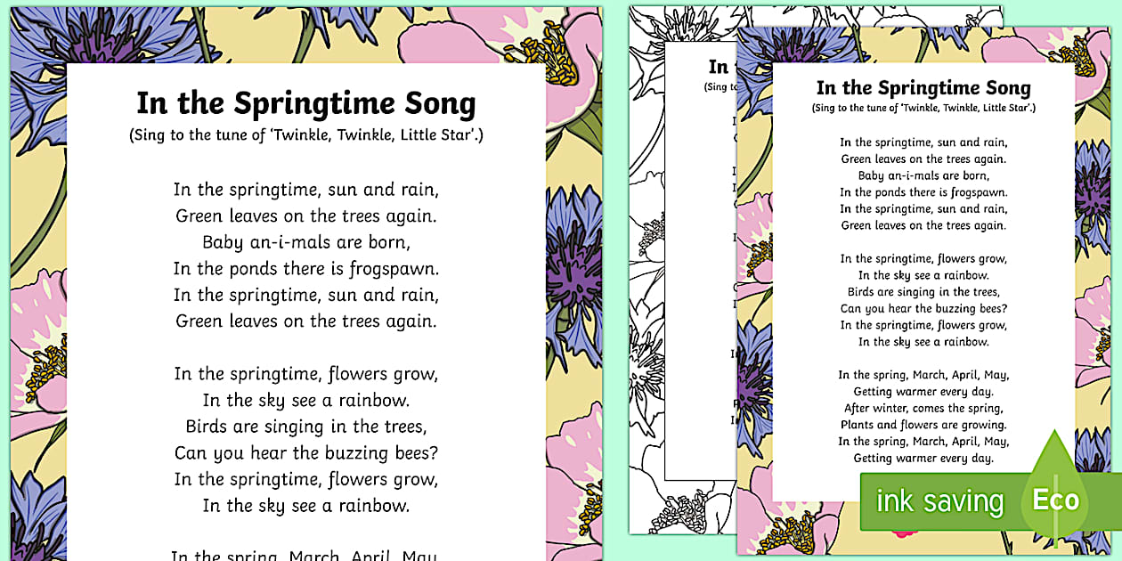 ‘In the Springtime’ Song for EYFS (teacher made)