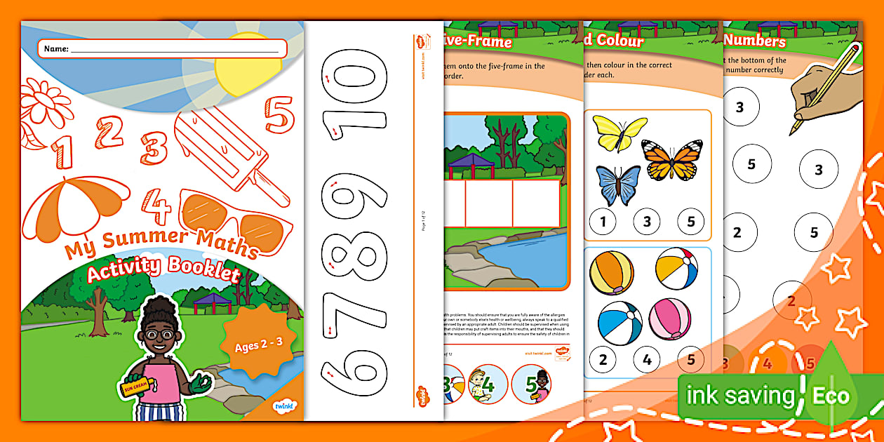 My Summer Maths Activity Booklet (Ages 2 - 3) - Twinkl