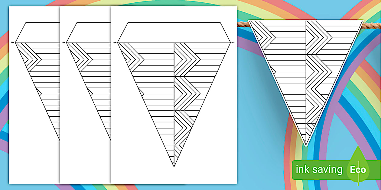 Pride Colouring Bunting,Pride Bunting,progress - Twinkl