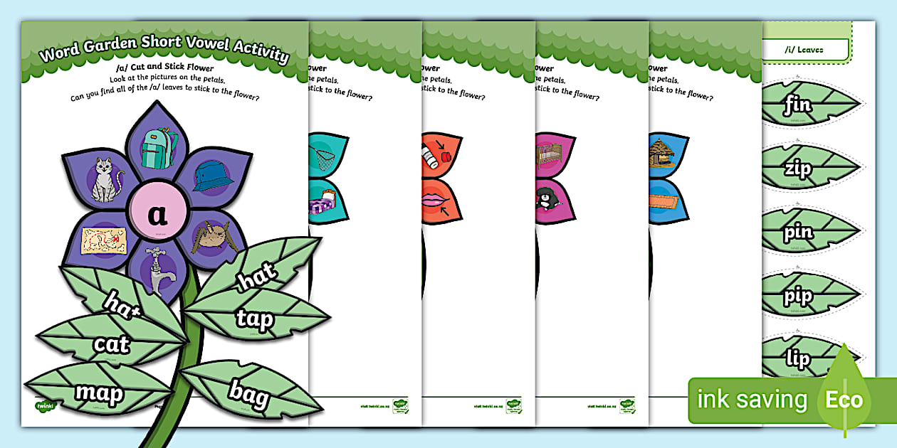 Word Garden Short Vowel Activity