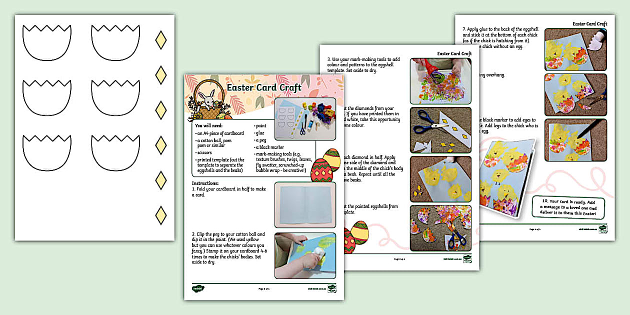 Easter Card Craft (teacher made) - Twinkl