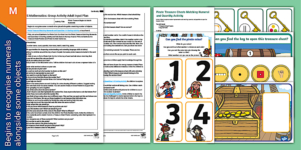 EYFS Maths Pirate Treasure Matching Numeral & Quantity Plan