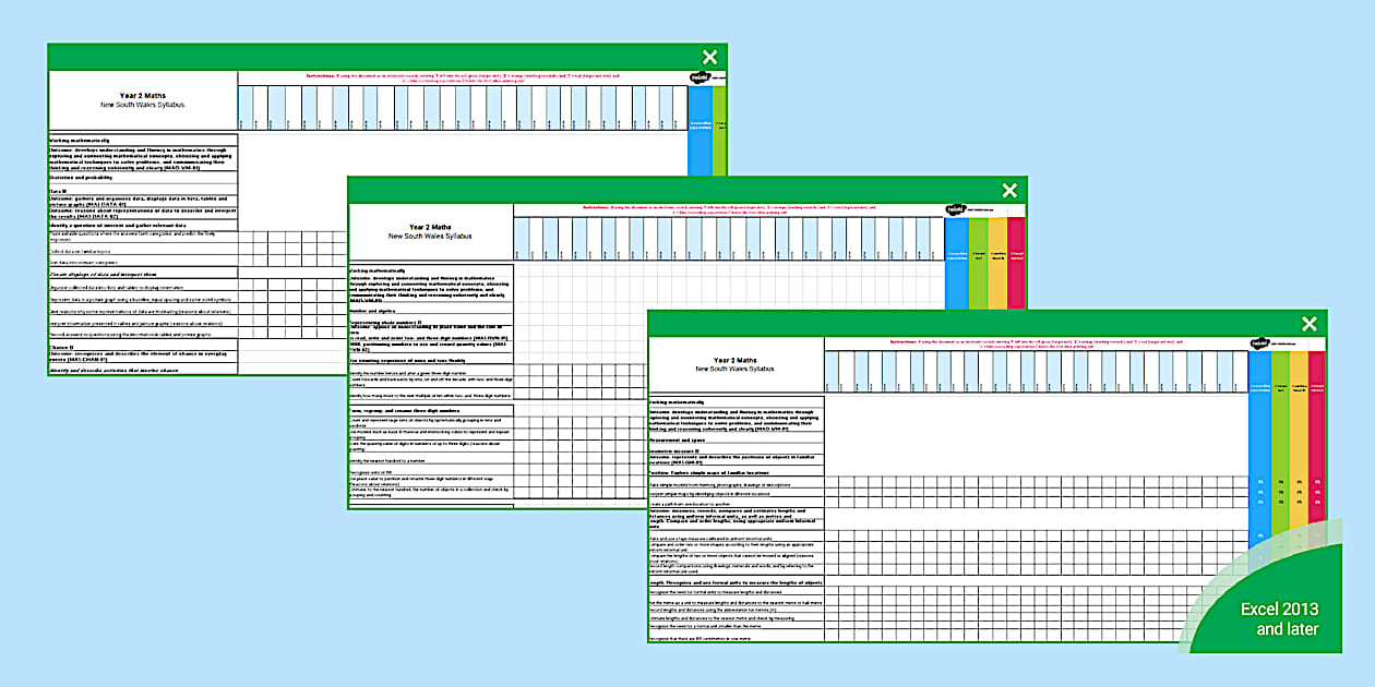 NSW Syllabus Year 2 Mathematics Assessment Tracker - Twinkl