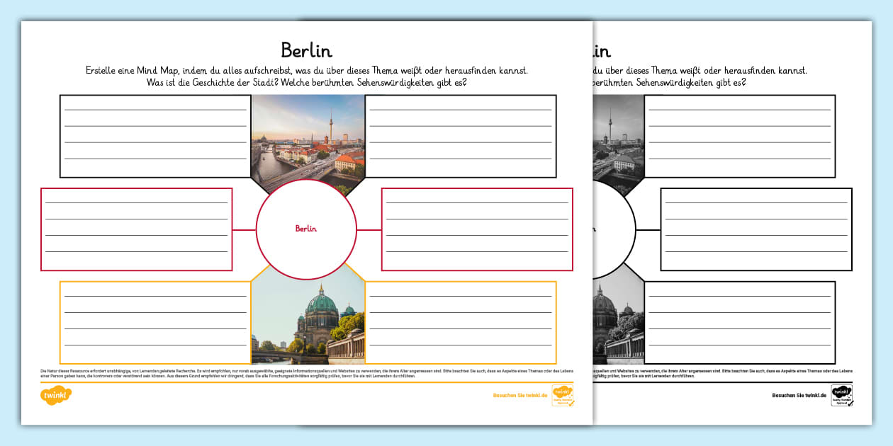 Berlin - Mind Map - Twinkl Geographie Mind Map - Twinkl