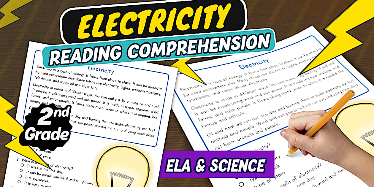 Second Grade Electricity Reading Passage Comprehension