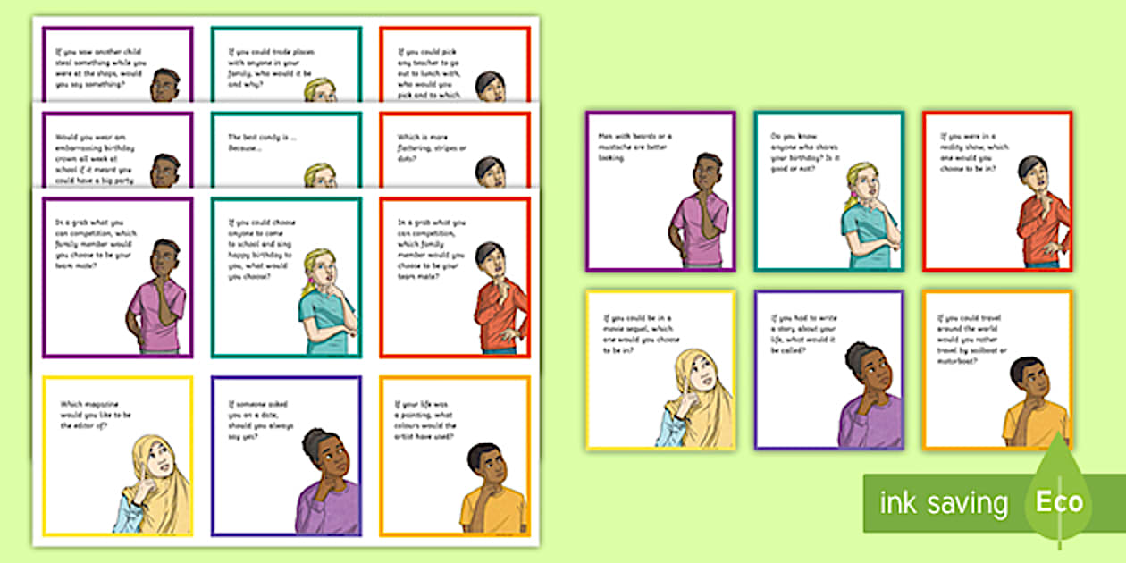 Editable Conversation Starters Cards (teacher made) - Twinkl