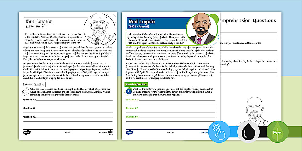 Rod Loyola Comprehension and Interview Activity - Twinkl