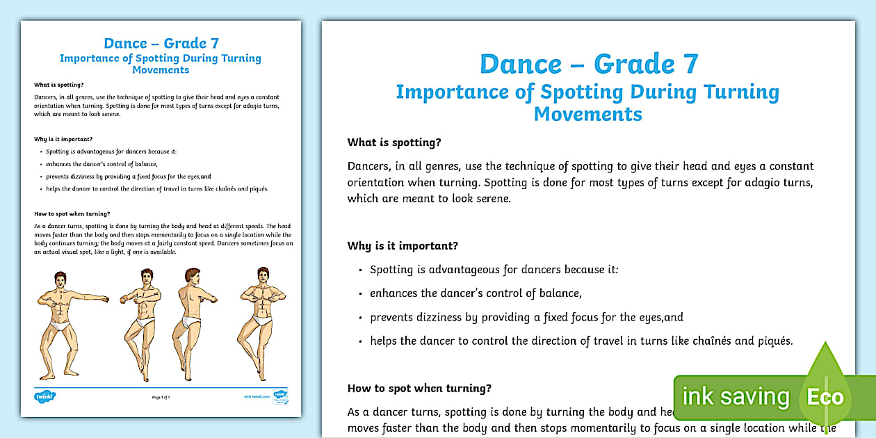 Importance of Spotting During Turning Movements - Twinkl