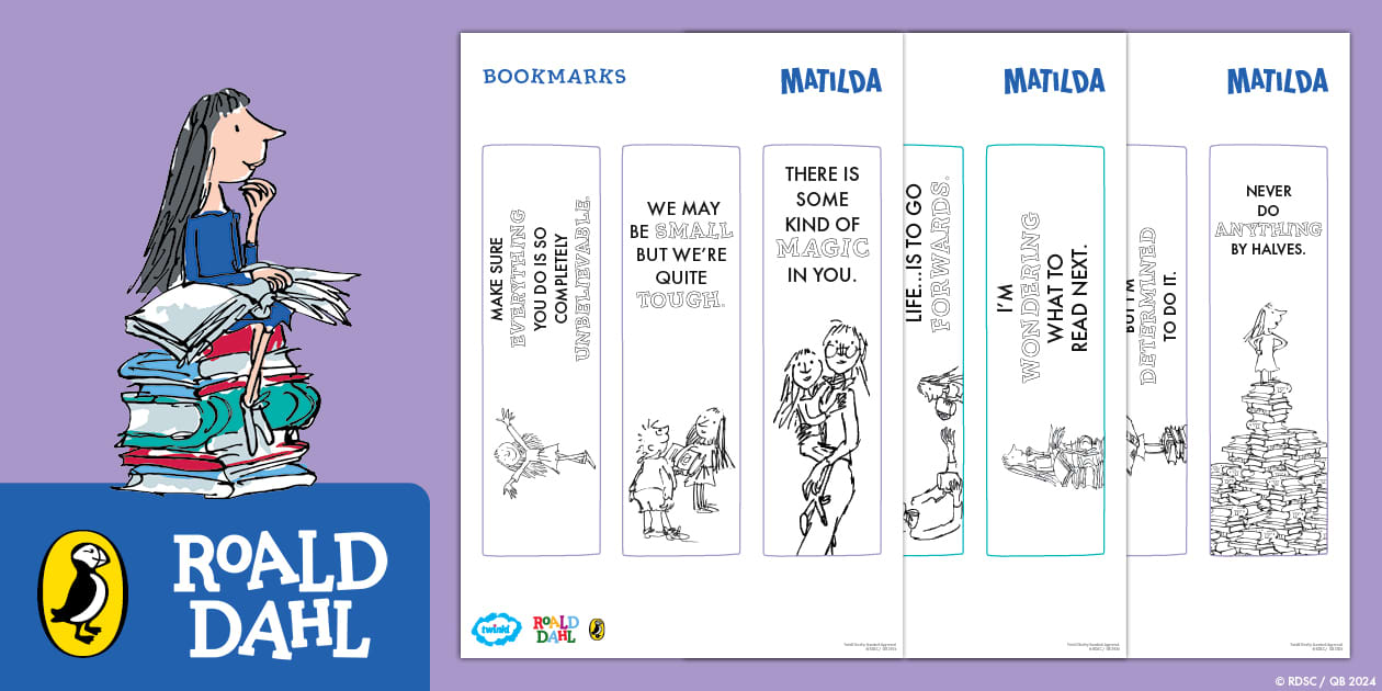 Matilda: Colouring Bookmarks (teacher made) - Twinkl