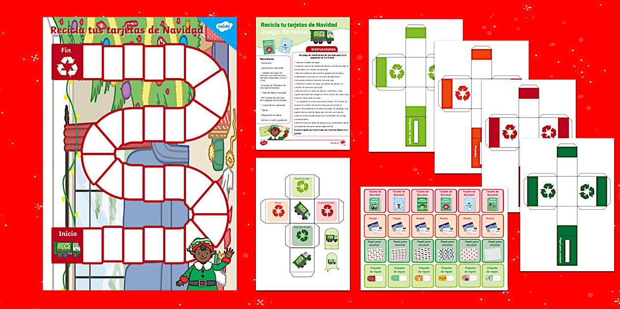 Juego de mesa: Recicla tus cartas de Navidad (teacher made)