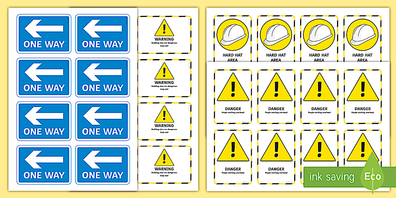Small World Building Site Signs - Small World Play - Twinkl