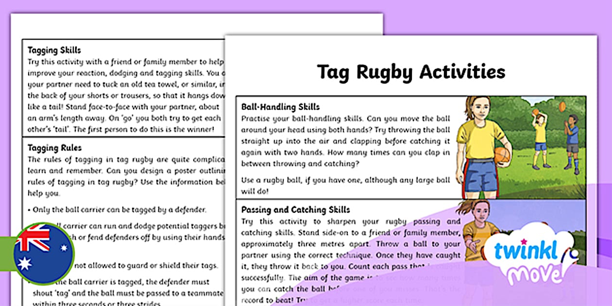 Move PE Year 4 Tag Rugby Home Learning Tasks - Twinkl
