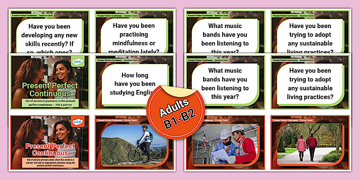 ESL Present Perfect Continuous Cards [Adults, B1-B2]