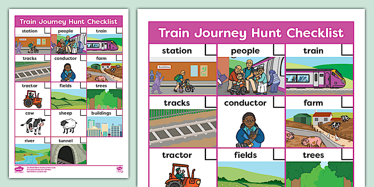 Let's Take the Train! Train Journey Hunt Checklist - Twinkl