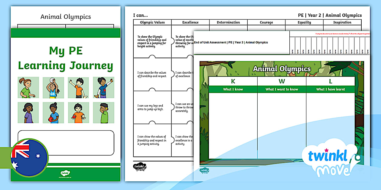 Move PE Year 2 Athletic Animal Assessment Pack - Twinkl