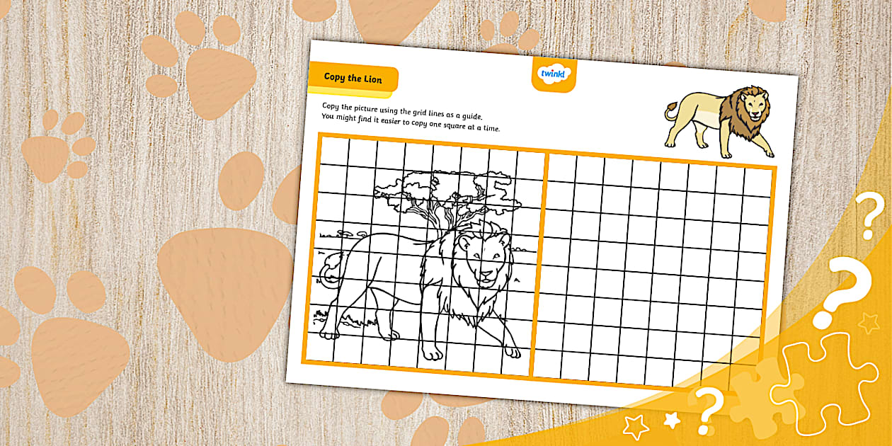 Copy the Lion Puzzle (teacher made) - Twinkl