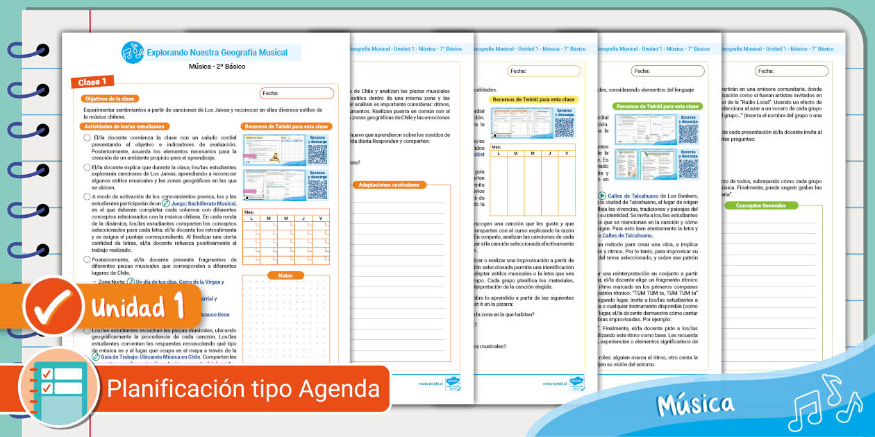 Planificación | agenda | Música | 7º Básico | Profesores