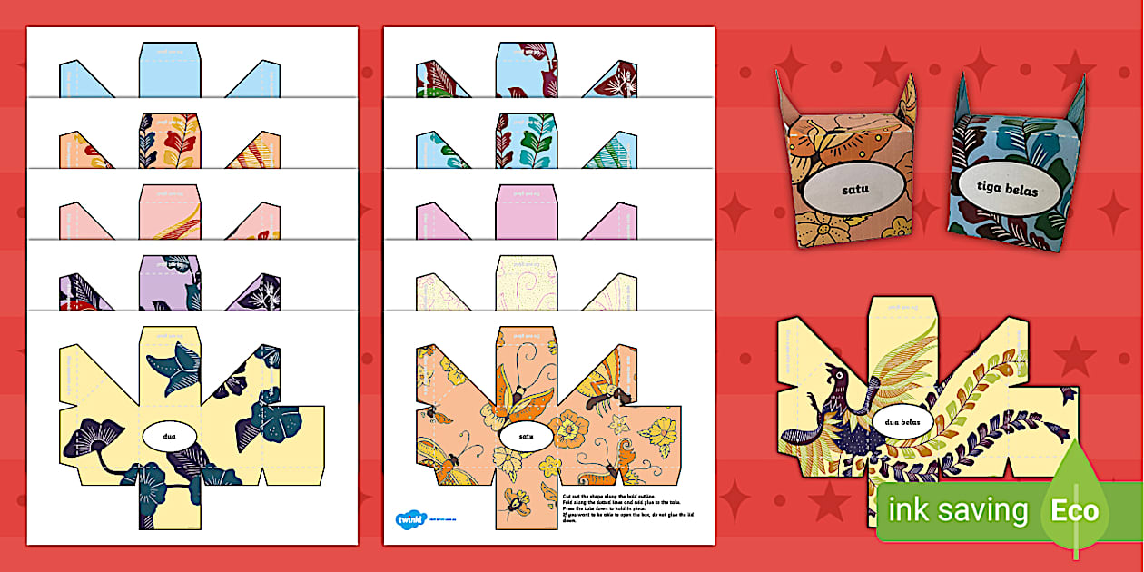 Indonesian Batik Christmas Advent Boxes Craft (teacher made)