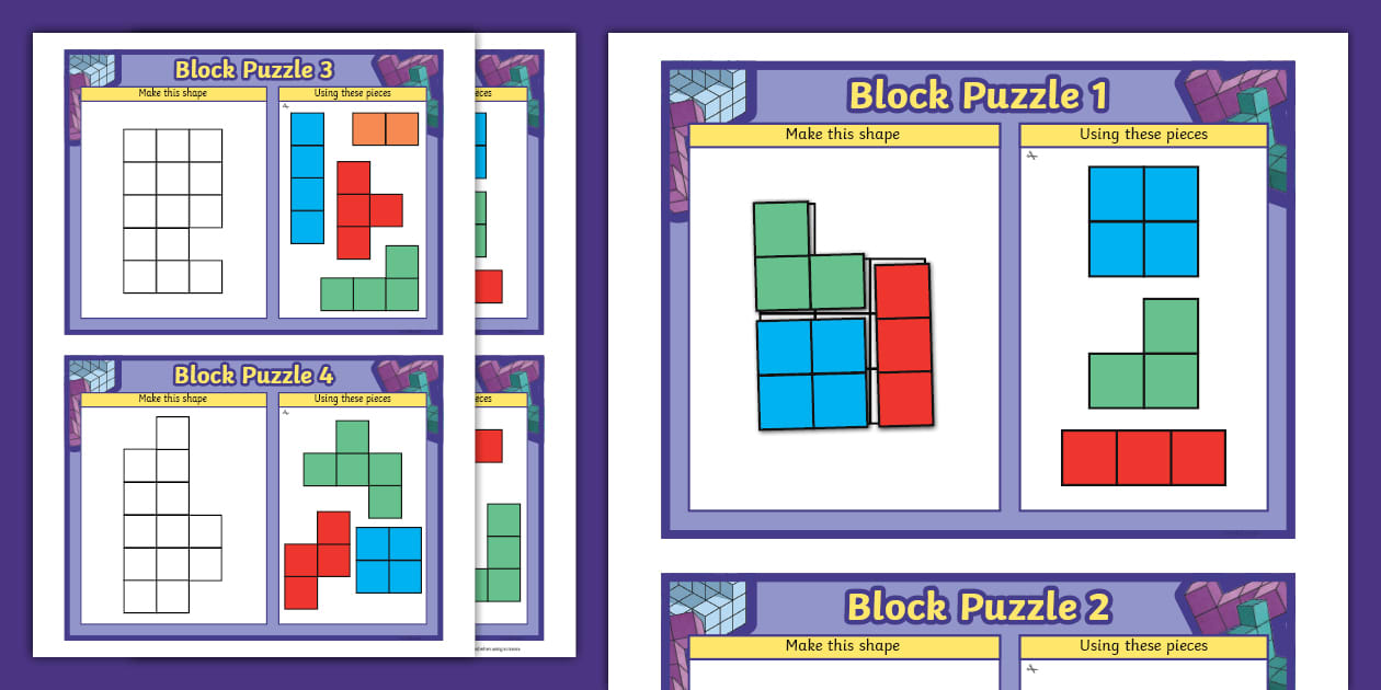 National Puzzle Day - Block Puzzles (teacher made) - Twinkl