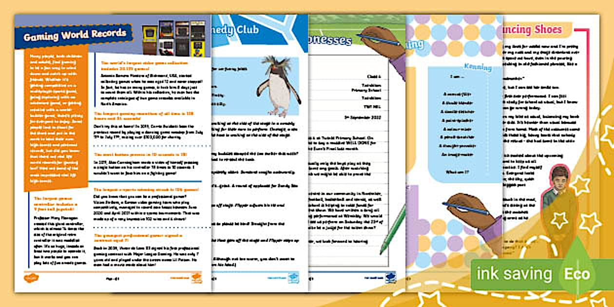 Year 4 Reading Comprehension Worksheet Pack 1 for Ages 8-9