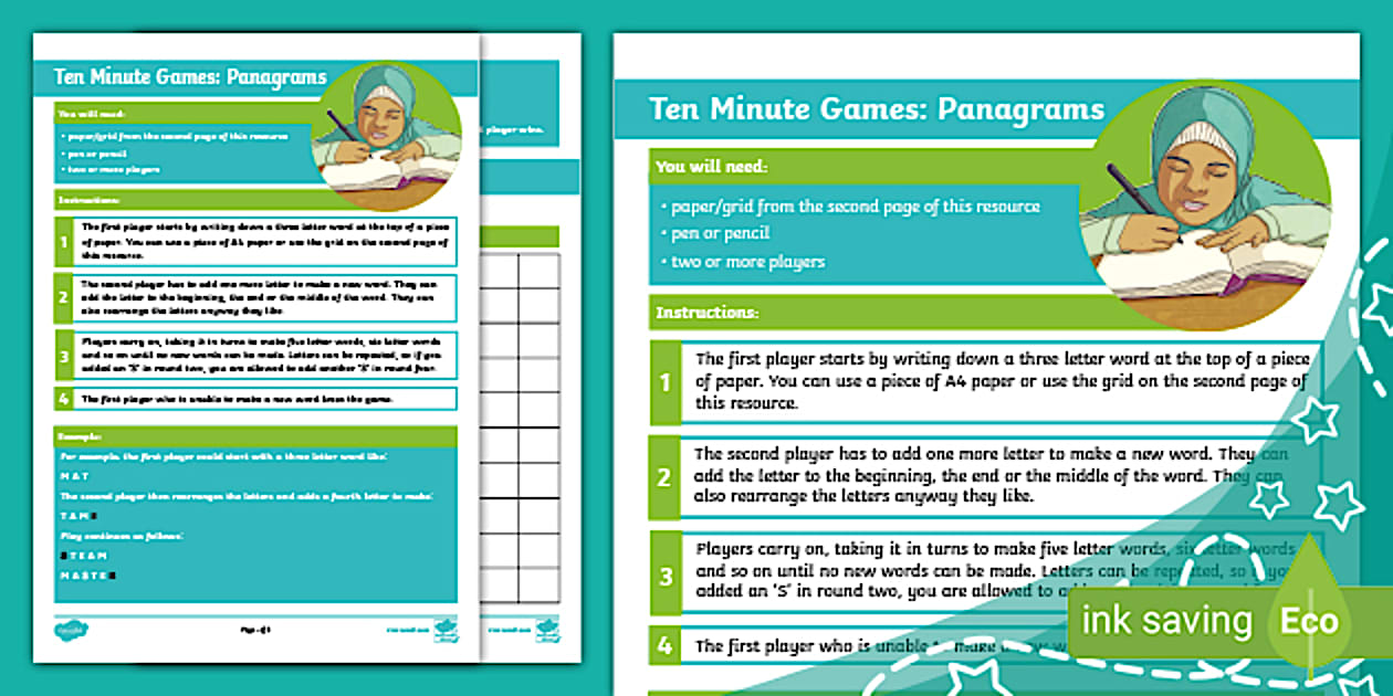 10 Minute Games: Panagrams (teacher made) - Twinkl