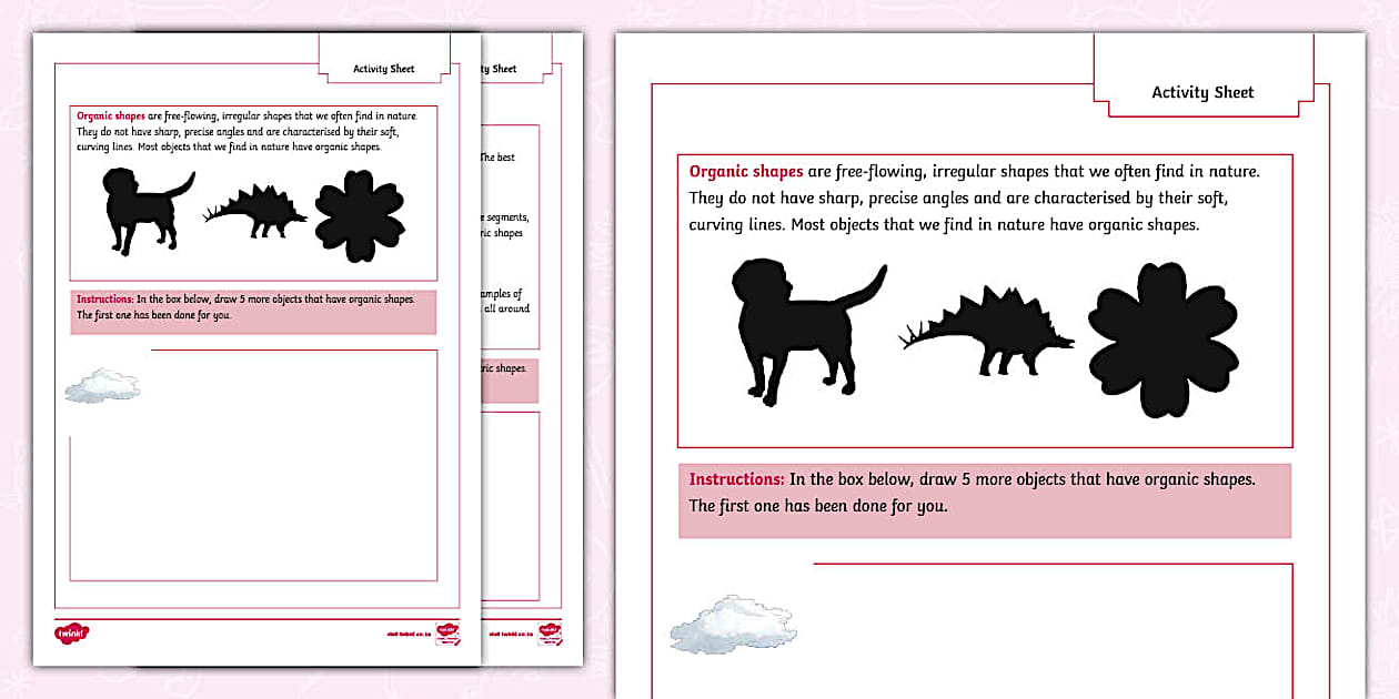 Geometric and Organic Shapes - Activity Sheet (teacher made)