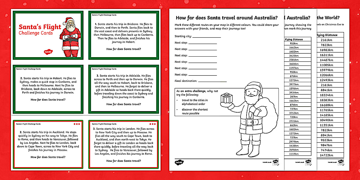 Santa's Journey Activity Pack-Australia (teacher made)