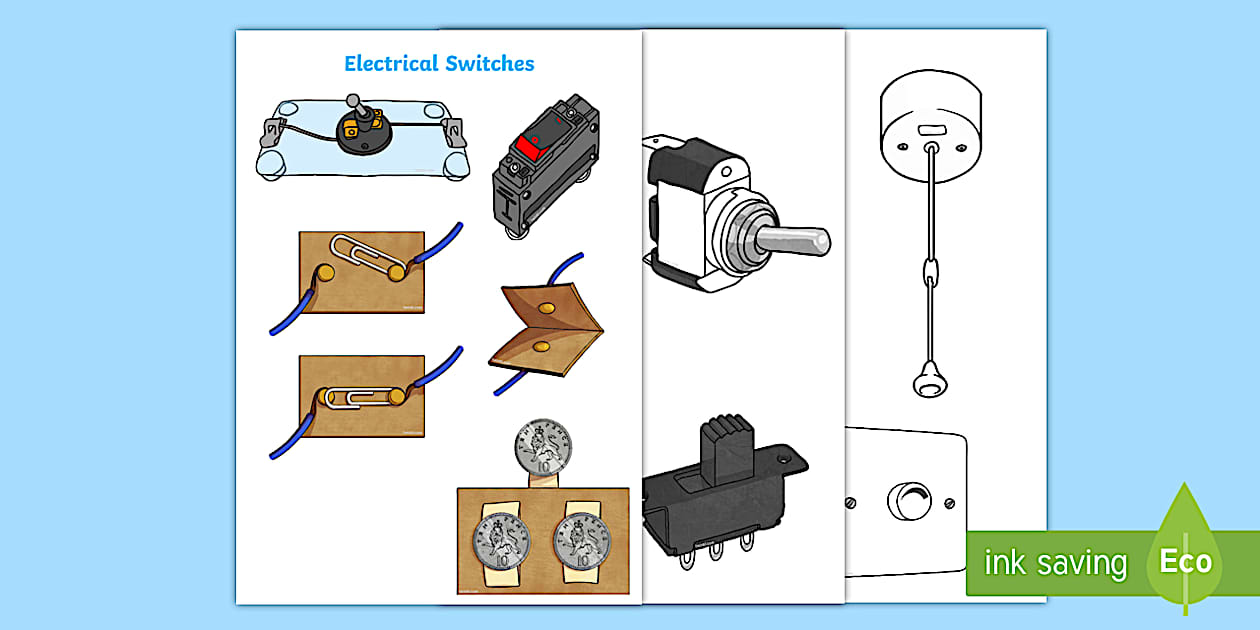 Electrical Switches Display Cut-Outs (teacher made) - Twinkl