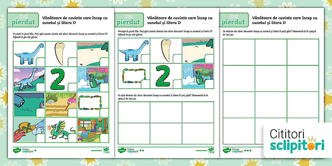 Litera D – Vânătoare de cuvinte care încep cu litera D