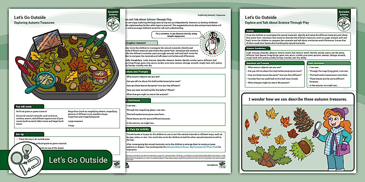 EYFS Science Lets Go Outside Exploring Autumn Treasures Tray
