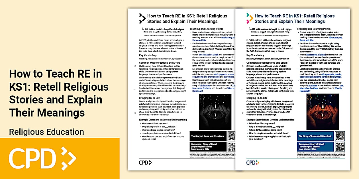 How to Teach RE in KS1: Retell Religious Stories and Explain Their Meanings