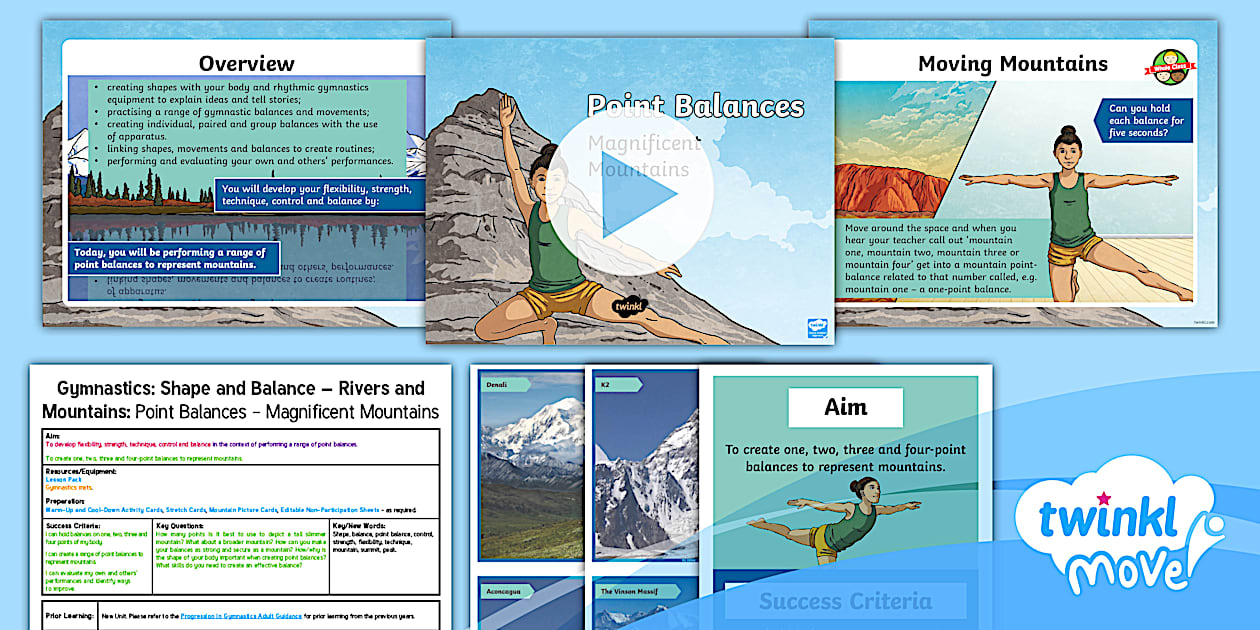 Year 6 Gymnastics: Rivers and Mountains Lesson 2 - Twinkl