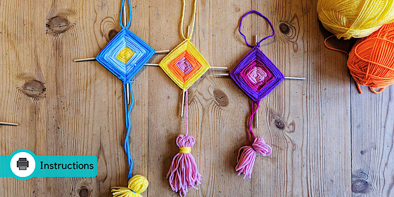 Woven Wool Hanging Decoration | Mindfulness Crafts - Twinkl