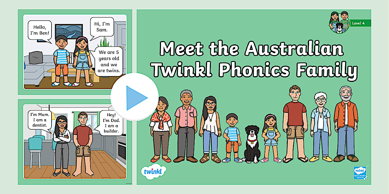 Meet the Twinkl Phonics Family: Level 4 PowerPoint - Twinkl