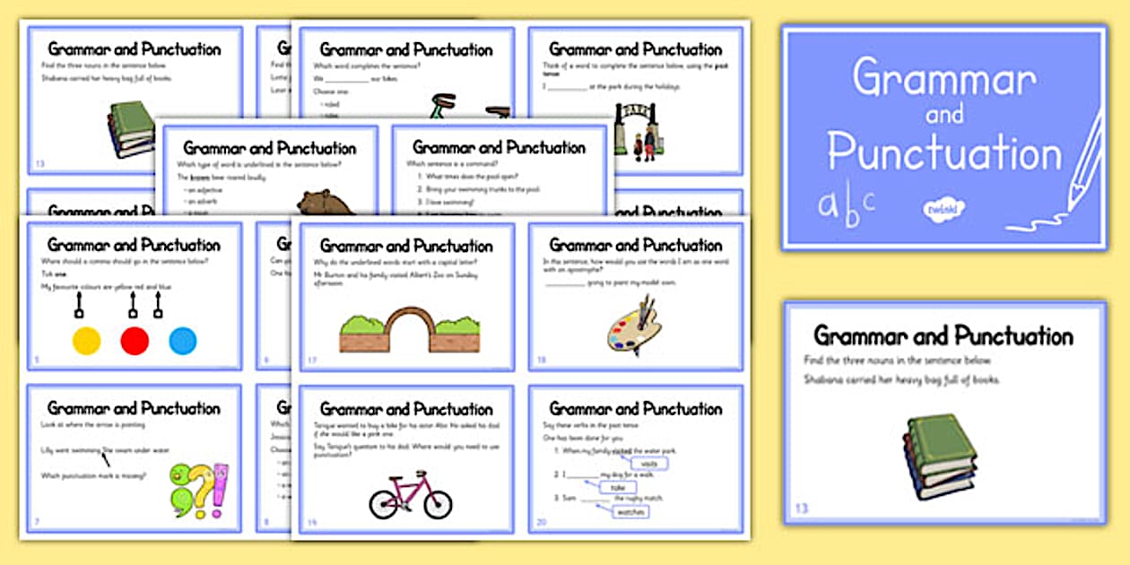 Editable Year 2 Grammar and Punctuation Challenge Cards