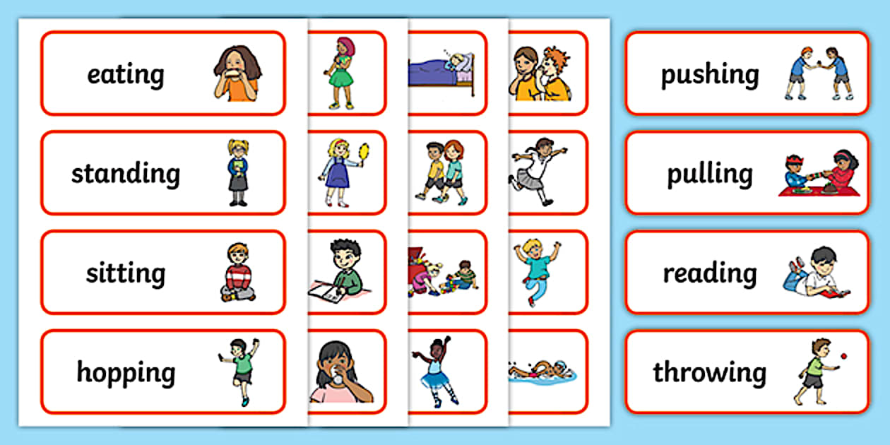 Editable Verb Flashcards (teacher made) - Twinkl