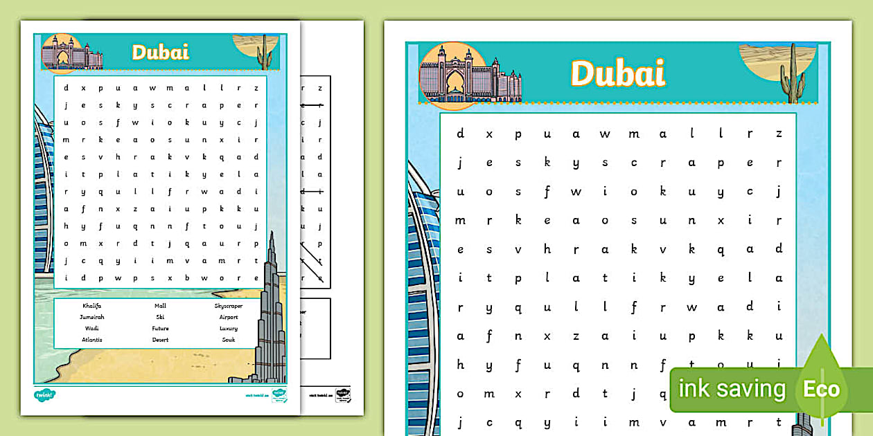 Dubai Word Search (teacher made) - Twinkl