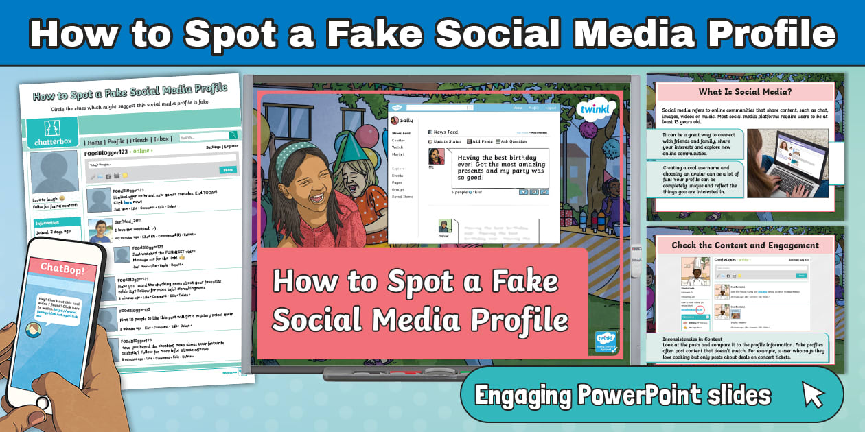 Online Safety Activity Pack for Spotting Fake Social Media Profiles