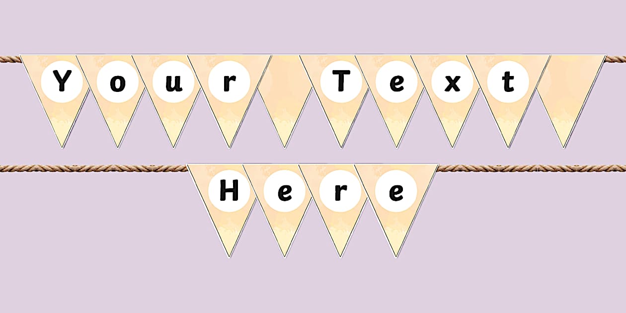 Editable Circle Yellow Beige Watercolour Bunting - Twinkl