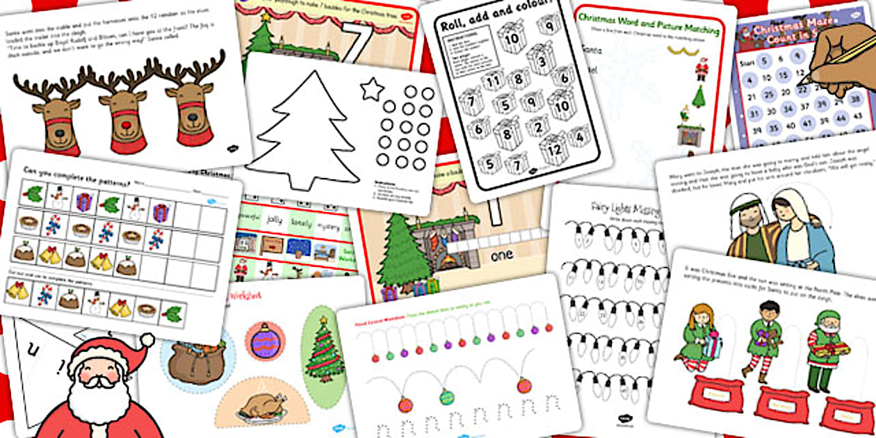 Early Years Christmas Activity and Worksheet Pack - Twinkl