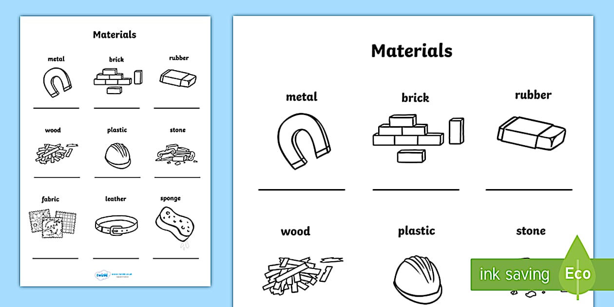 Materials Worksheet / Worksheet - Materials Worksheet / Worksheet
