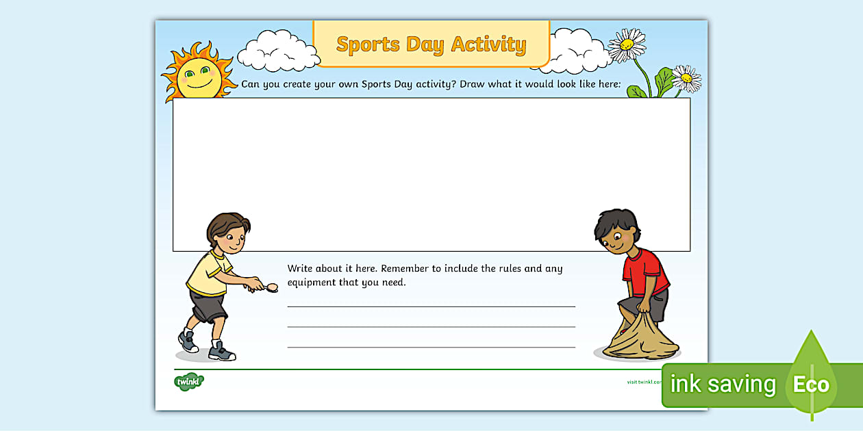 Sports Day Design Activity Sheet - Design an Event - Twinkl