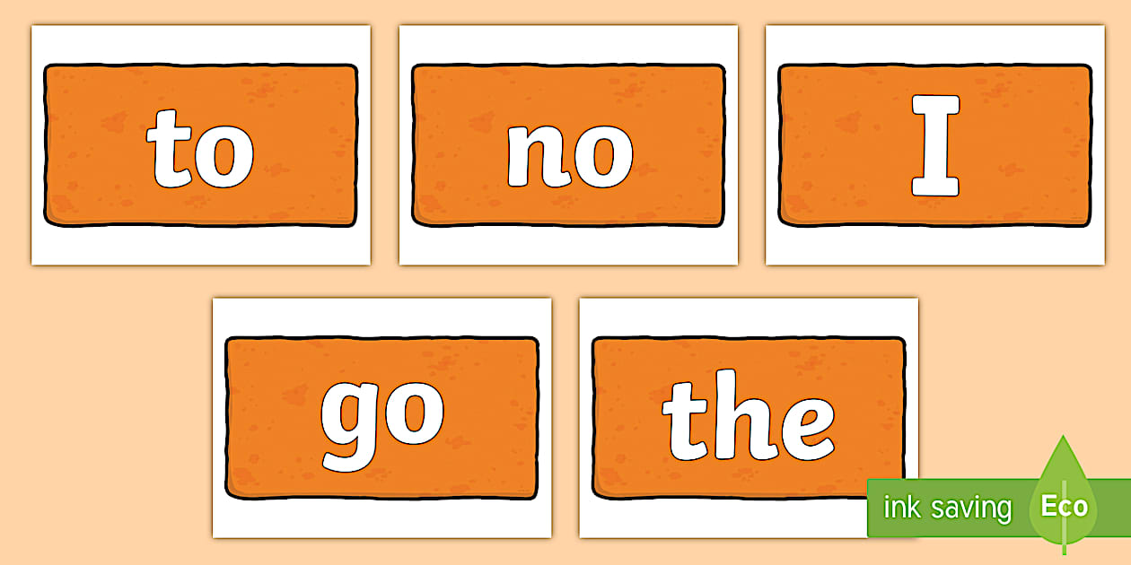 Level / Phase 2 Tricky Words on Bricks Display Pack - Twinkl